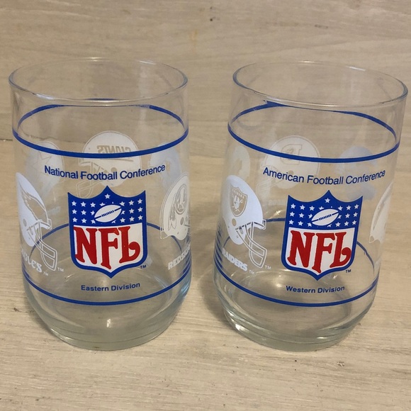 NFL | Dining | Nfl Vintage Drinking Glasses 4 Oz 201 Nfc East Afc West ...
